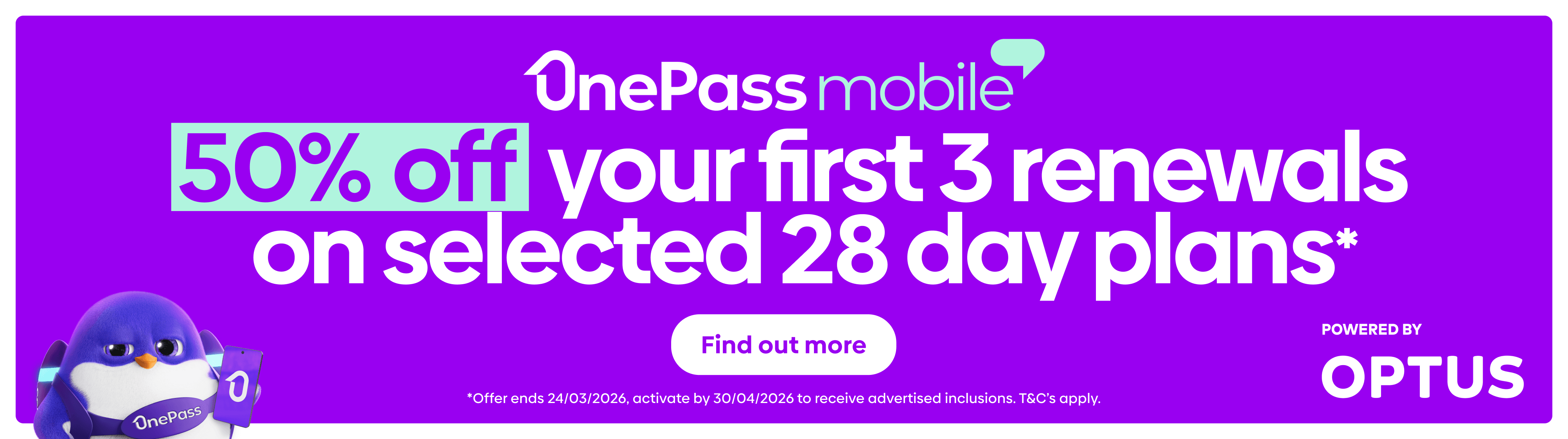 OnePass mobile | 365 Day Mobile Plans, Prepaid Plans and more